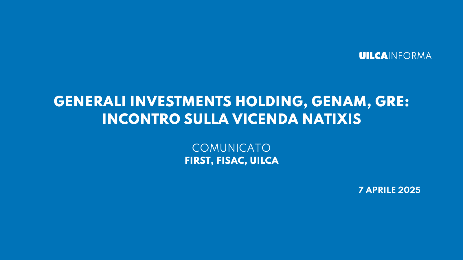 Generali Investments Holding, GENAM, GRE: incontro sulla vicenda ...